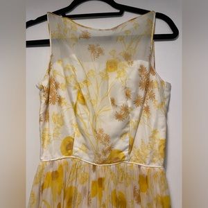 Dresses | True Vintage 195s Floral Botanical Yellow Fit Flare Sundress ...